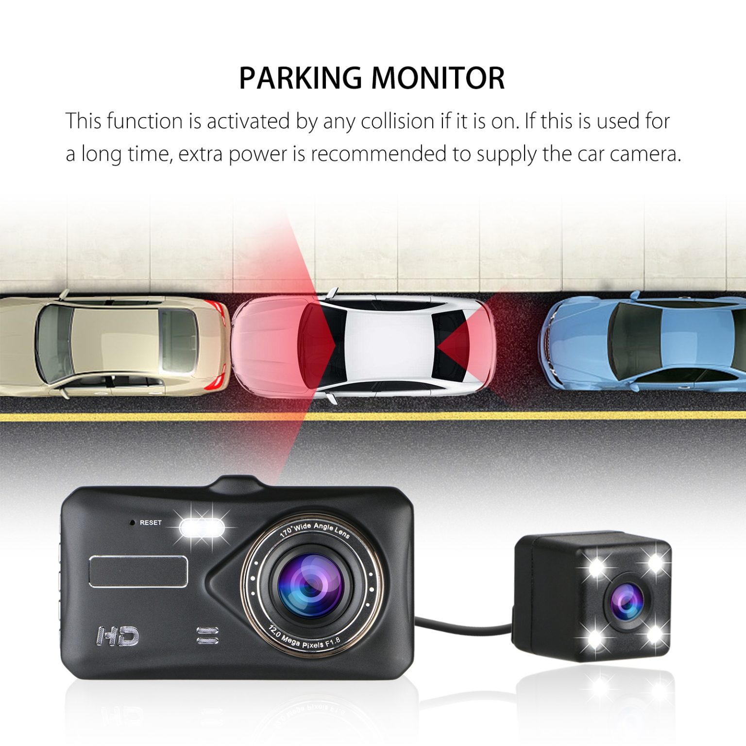 Dash Cam Front and Rear Camera CAR DVR Best Video Recorder